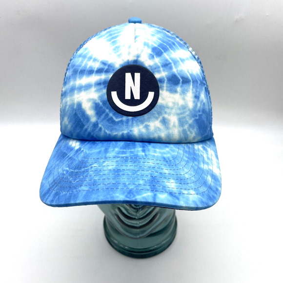 Neff | Accessories | Neff Smile Blue Tie Dye Adjustable Snapback Mesh ...